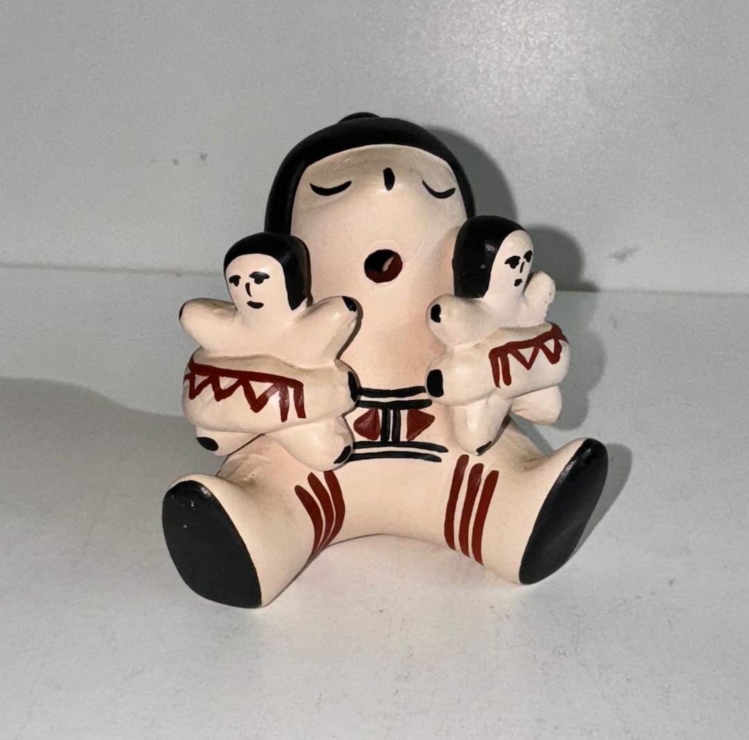 Small Native American Folk Art Clay Sculpture Pueblo Indian Boy Story ...