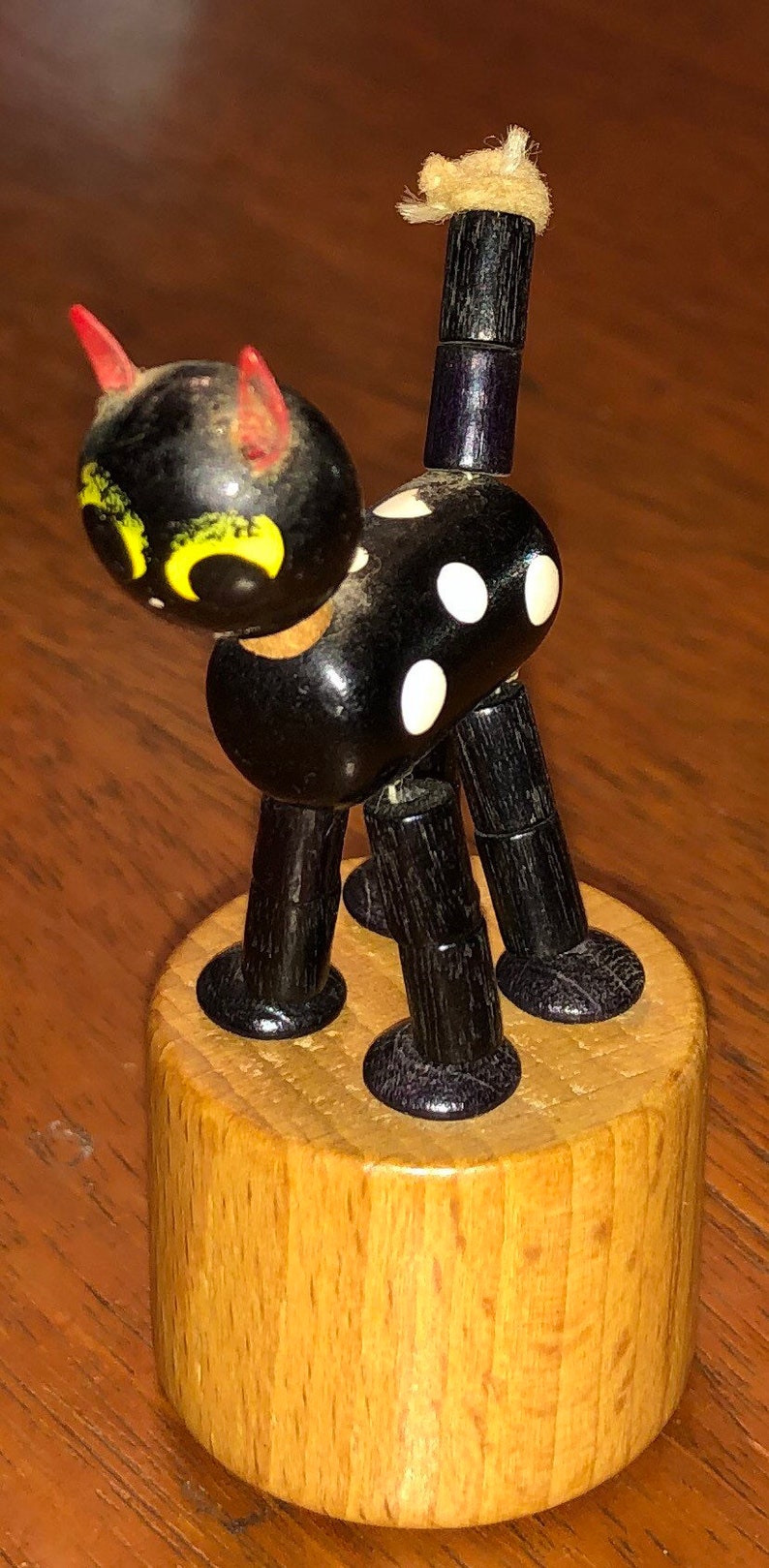 Deco Cat Push Toy Antique Vintage Wooden Miniature Push Toy - Etsy