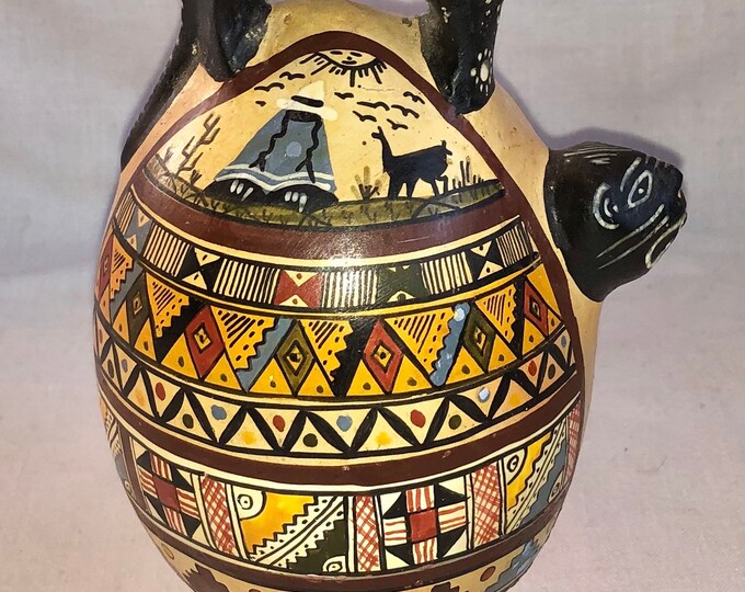 Cusco Peru Art Pottery Chicha Jug Jaguar Pitcher Pre-columbian Inca ...