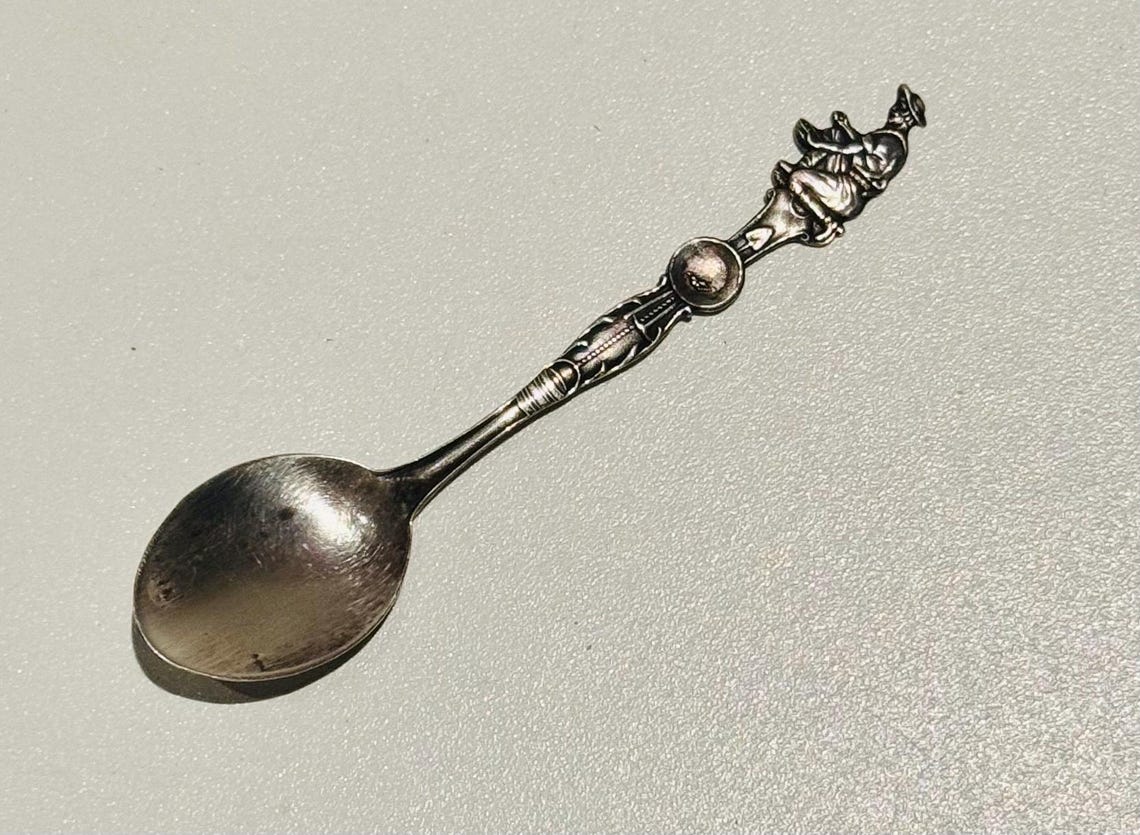 Miniature Vintage Sterling Silver Alaska Spoon Gold Miner Panning for ...