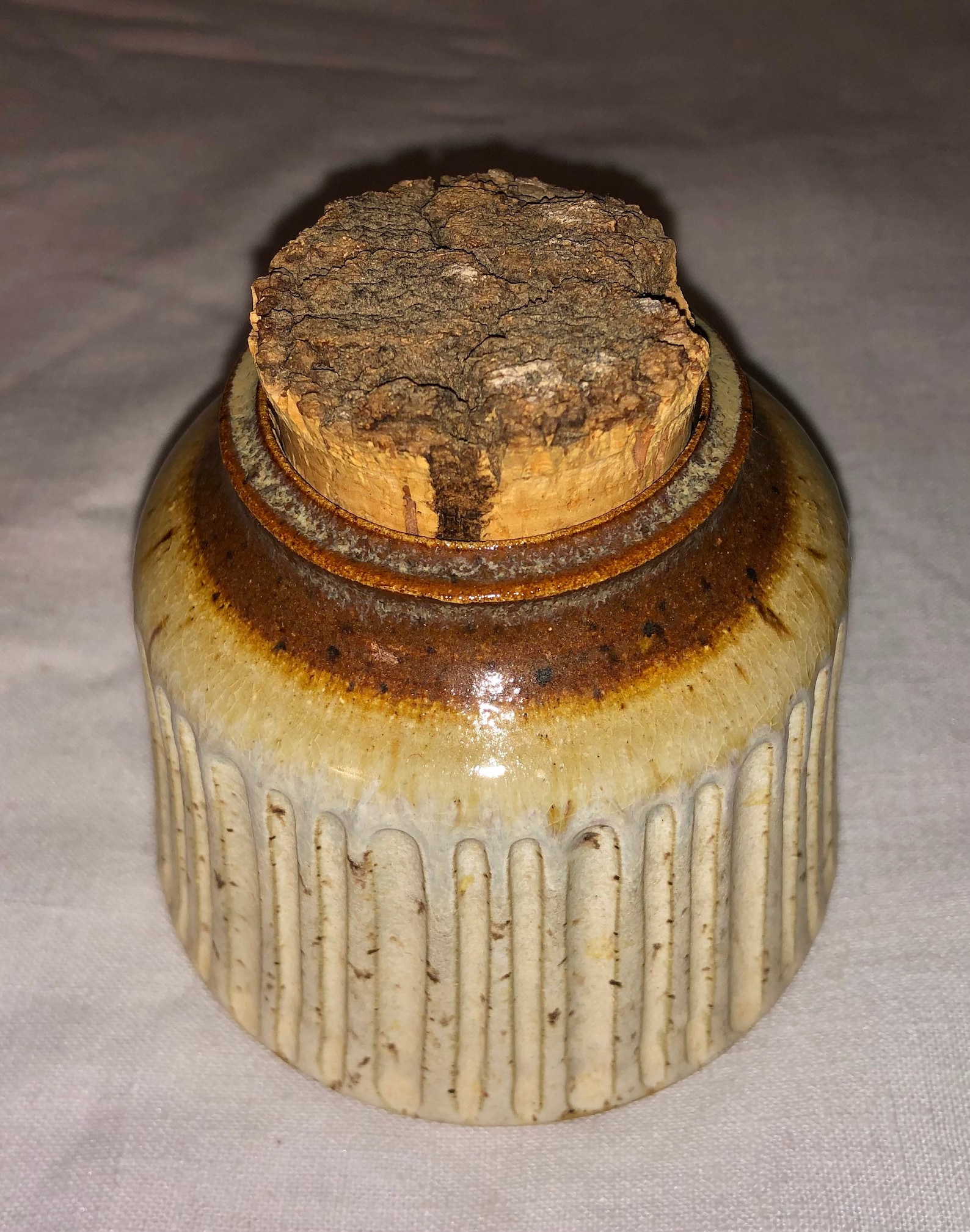 Vintage Studio Art Pottery Lidded Container With Cork Lid Signed by ...