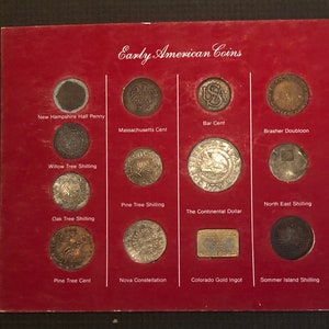 Vintage Replica Early American Coins Collectors Card 13 US Americana ...