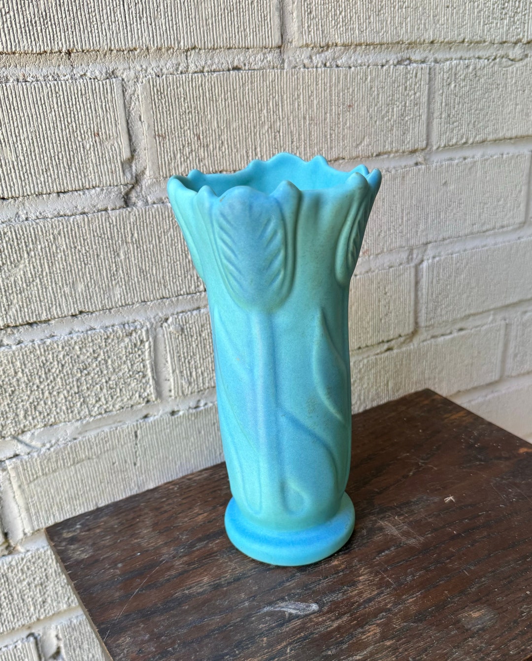 Vintage Van Briggle Parrot Tulip Vase Ming Blue Matte Glaze 8 American ...