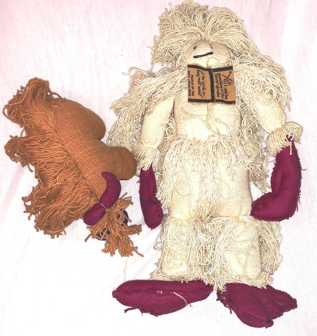 Handmade Nepalese Yeti Doll With Yak, Nepal Souvenir Ca 1990s Himalayan ...