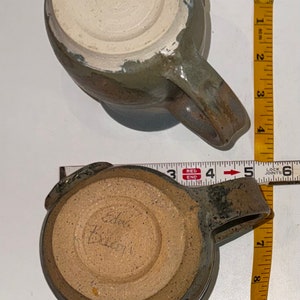 Gorgeous Pair of Matching Hand Built Ceramic Mugs Drip Glaze Earthtones ...