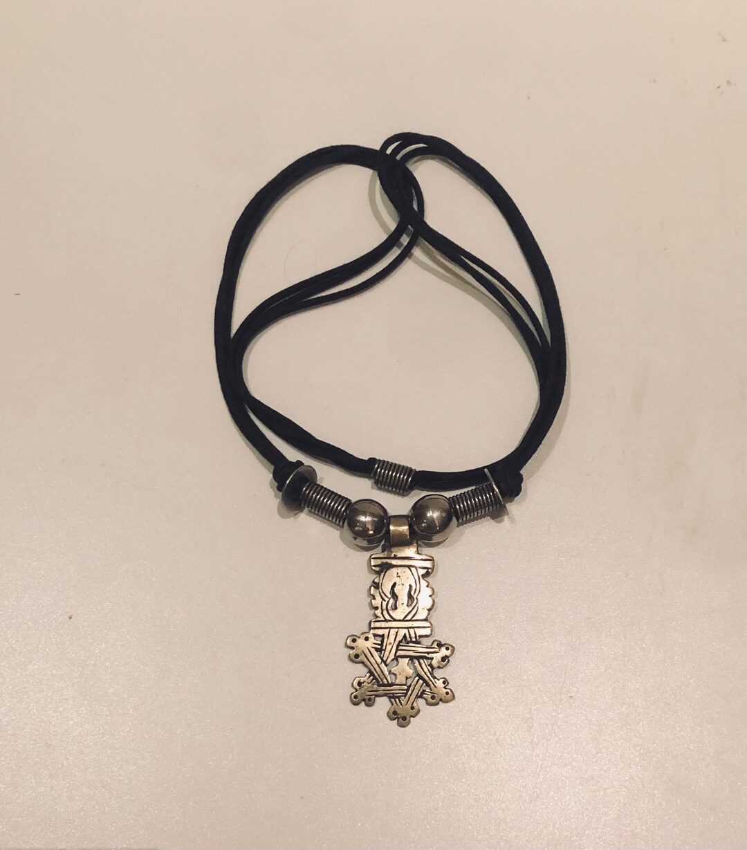 Vintage African Coptic Cross Pendant Necklace Eritrea Ethiopia Africa ...