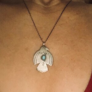 Vintage UITA 10 Hallmark Thunderbird Turquoise Pendant Necklace Native ...