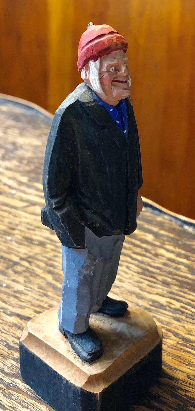 Carved Canadian Miniature Fisherman Figurine Signed L Normand - Etsy