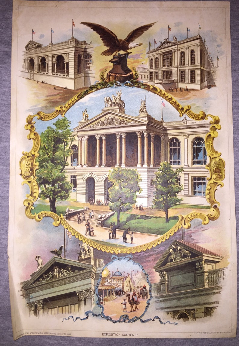 1899 Worlds Fair Exposition Souvenir World Fair Print Art | Etsy