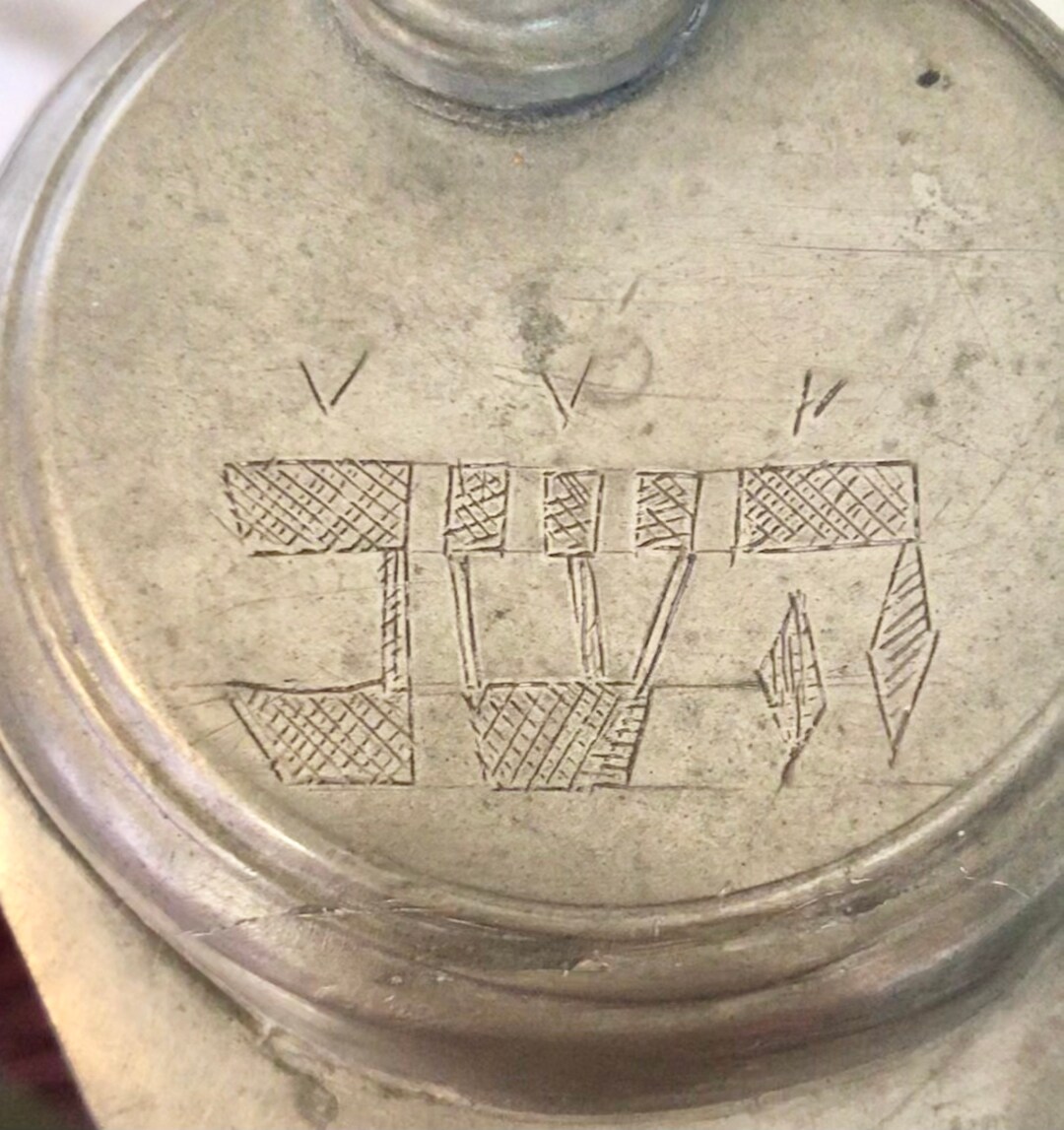 1805 Judaic Beer Stein Pre Victorian Pewter Tankard Hand Etched - Etsy
