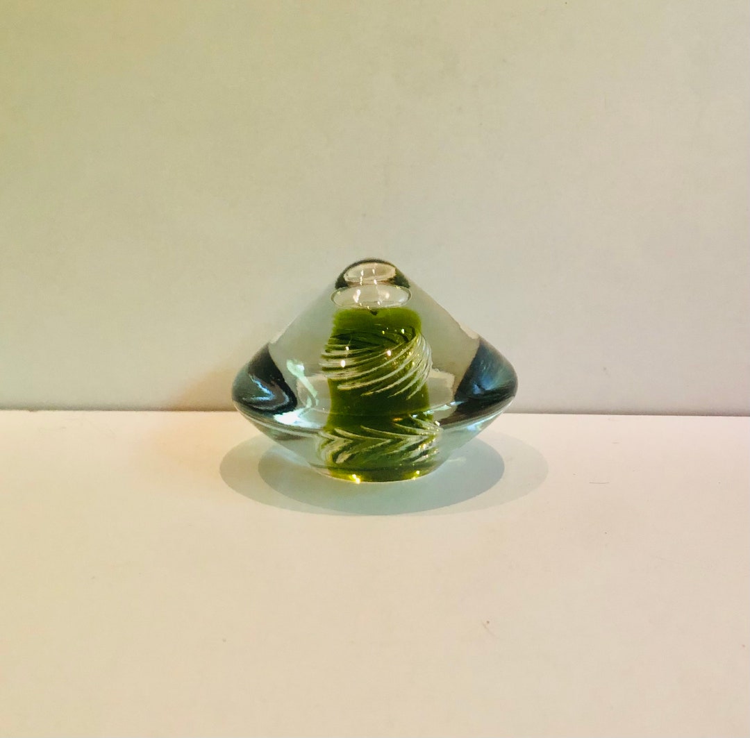 Vintage MCM Modernist Unmarked Blenko Art Glass Twist Paperweight ...