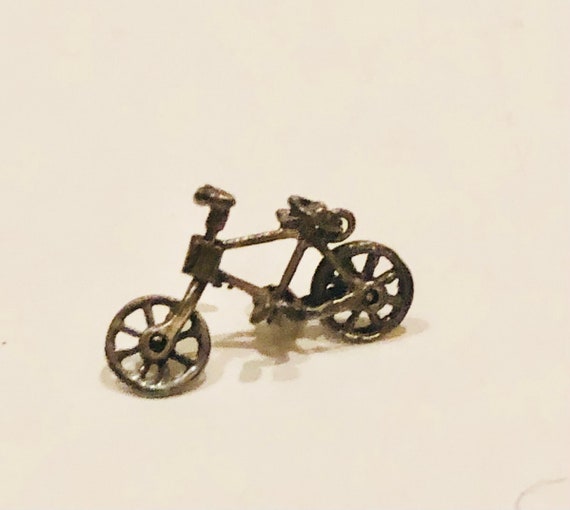 Vintage Articulated Sterling Silver Bicycle Charm Pen… - Gem
