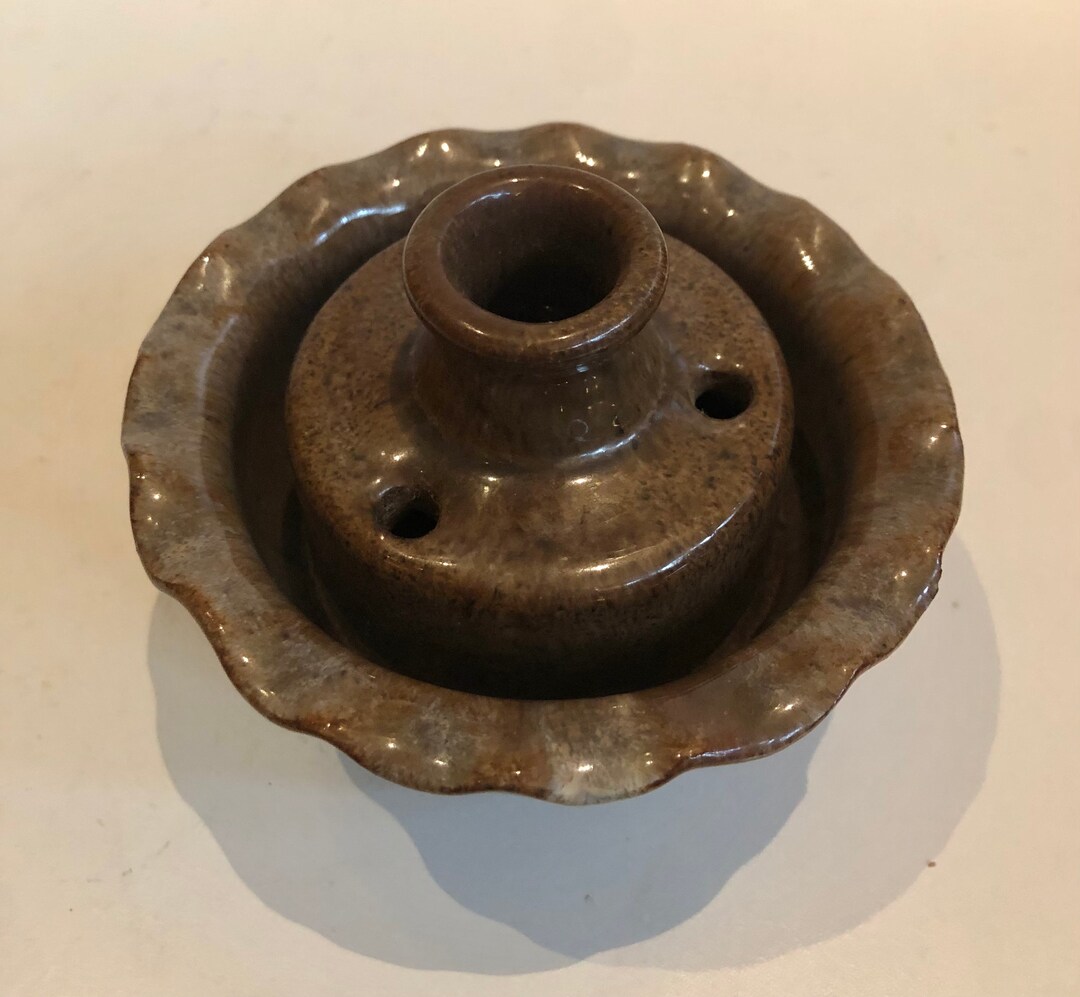 Vtg Old Sturbridge Village Pottery Redware Ruffled Trinket Bowl ...