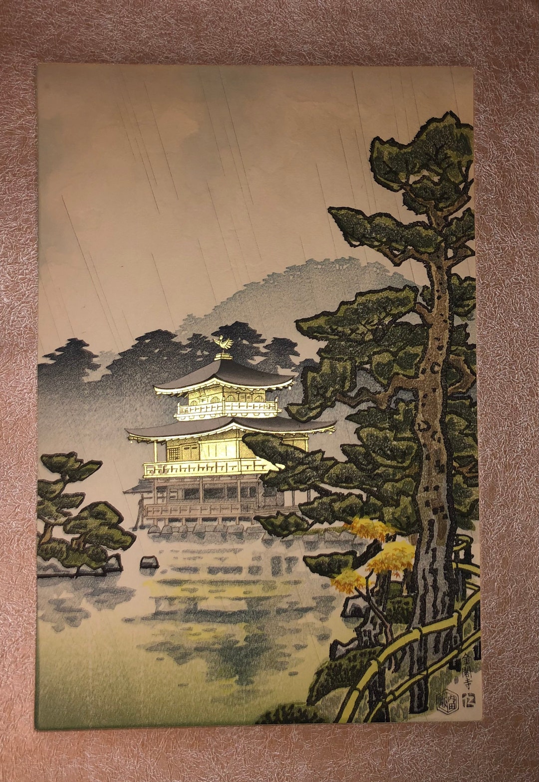 Golden Pavilion in Kyoto Japanese Woodblock Print Originated by ...