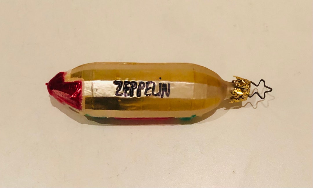 Inge Glas Zeppelin Blimp Blown Glass Ornament Old World Christmas ...