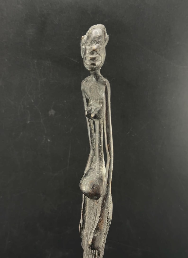 Vintage Tall Stylized Metal African Statue Pregnant Woman Sculpture ...