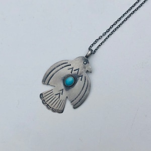 Vintage UITA 10 Hallmark Thunderbird Turquoise Pendant Necklace Native ...
