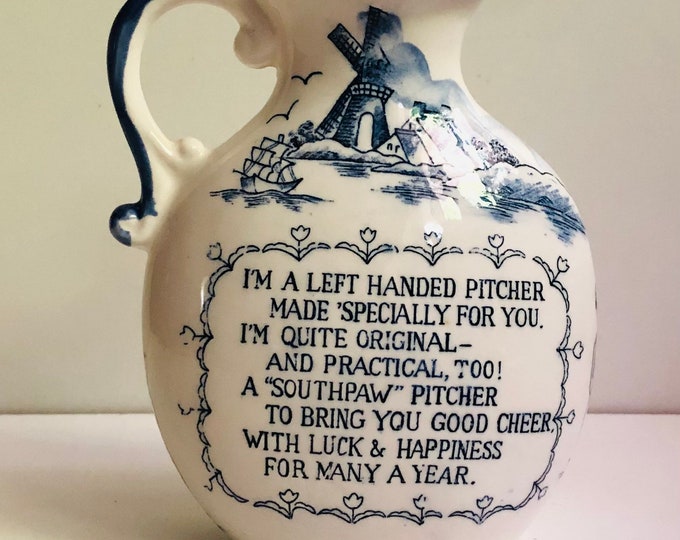 Adorable Vintage Delft Blue and White Southpaw Left Handed Arrow ...