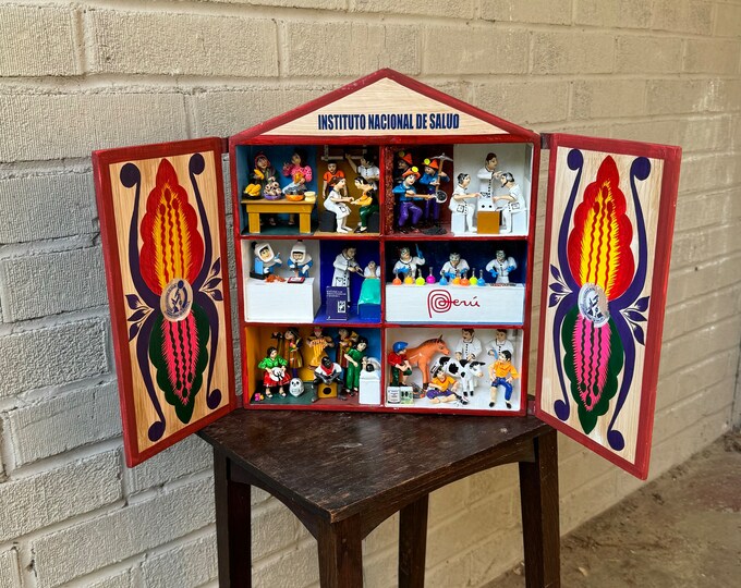 Peruvian Folk Art Retablo Medical Theme Doctors Veterinarians ...