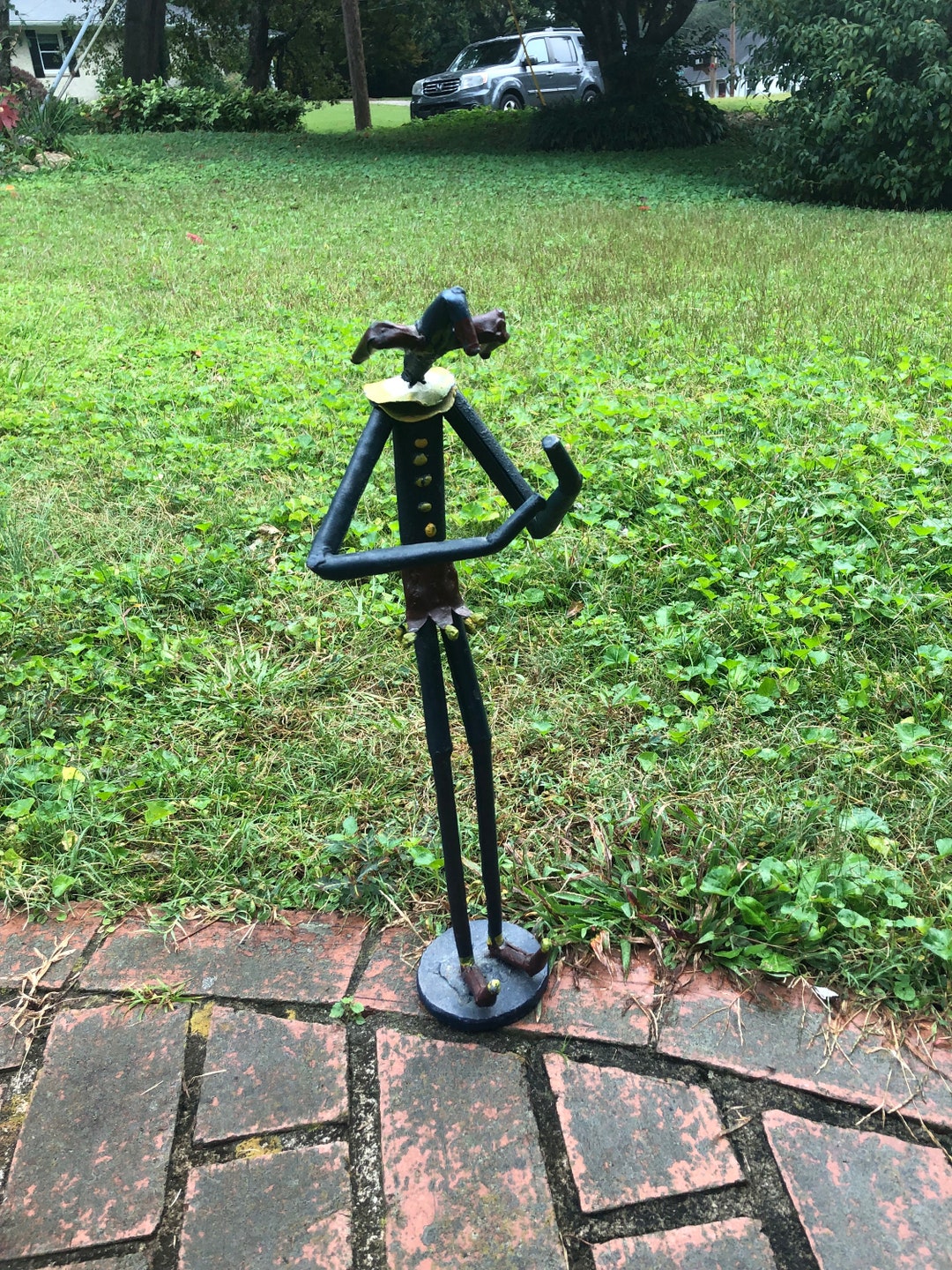 Unusual Vintage Brutalist Metal Court Jester Sculpture Folk Art Scrap ...