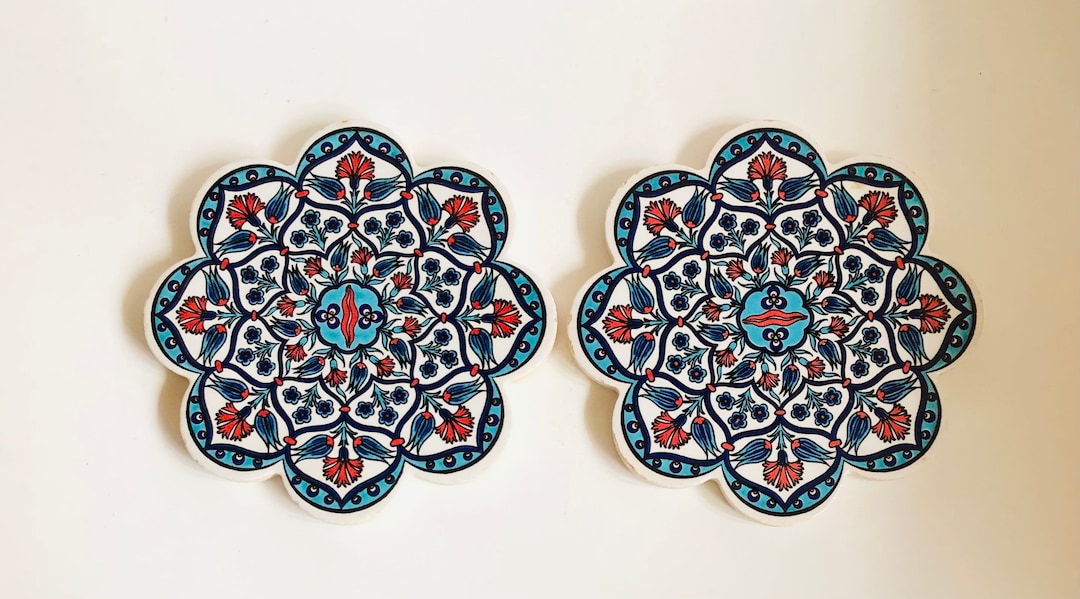 Gorgeous Pair Hand Painted Turkish Tree of Life Trivet Set - Etsy