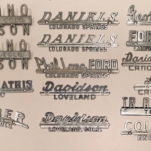 Vintage 1970s Colorado Auto Dealership Car Emblems Ford Chevy Denver ...