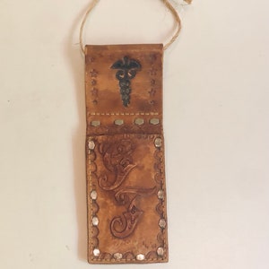 Funky Hand Tooled Leather Sheath Belt Holster Knife or Tool Holder ...