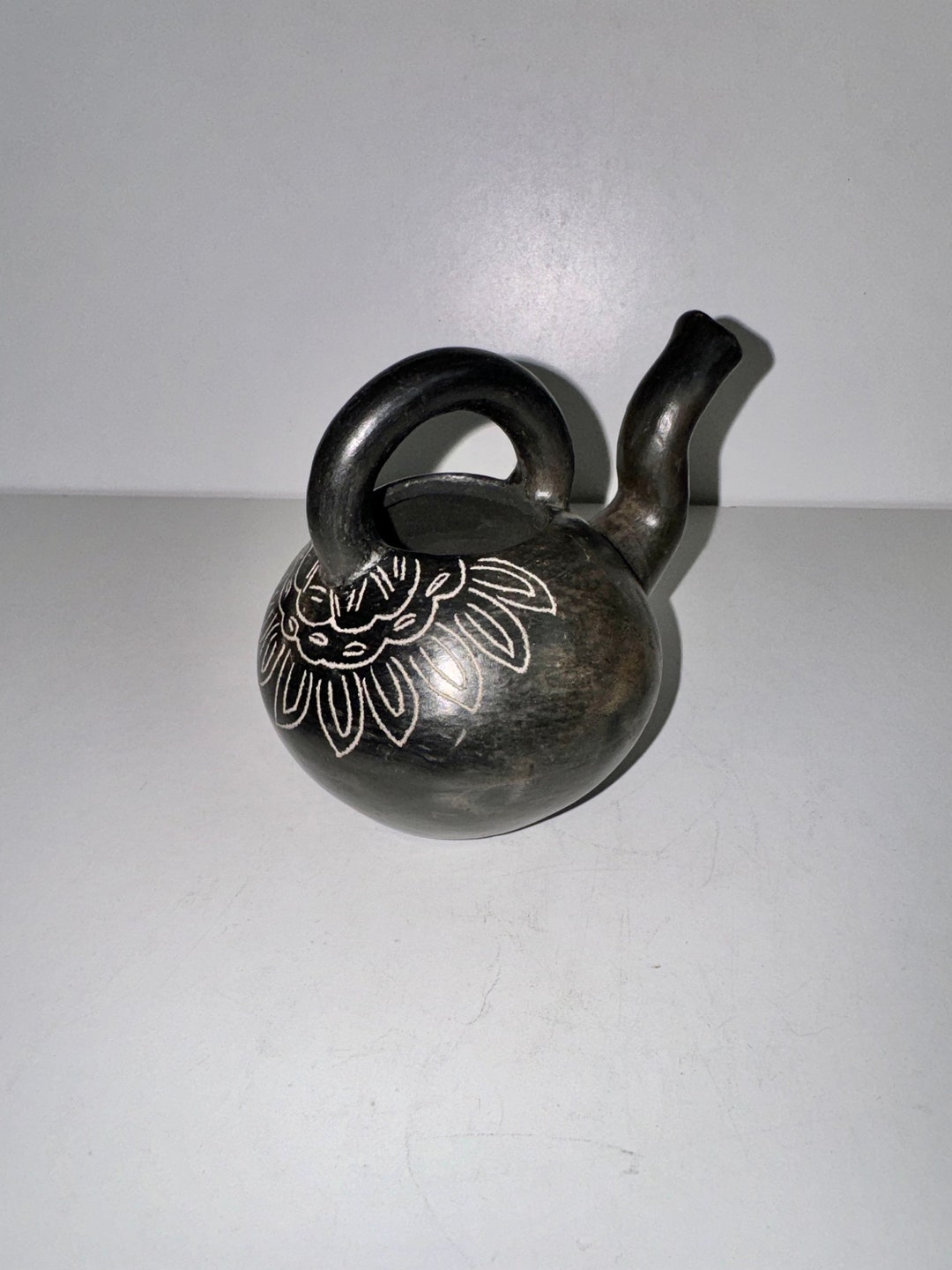 Vintage Quinchamali Chilean Art Pottery Miniature Handled Water Jug Pot ...