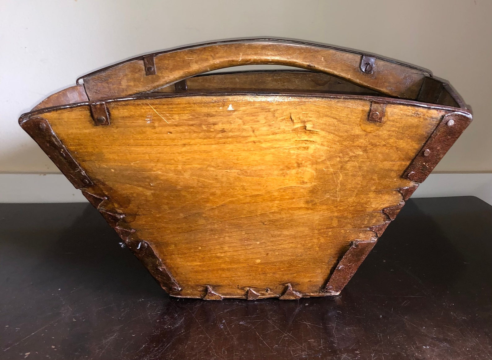 Antique Wooden Berry Bucket Rare Four Sided Berry Pail Antique Shabby ...