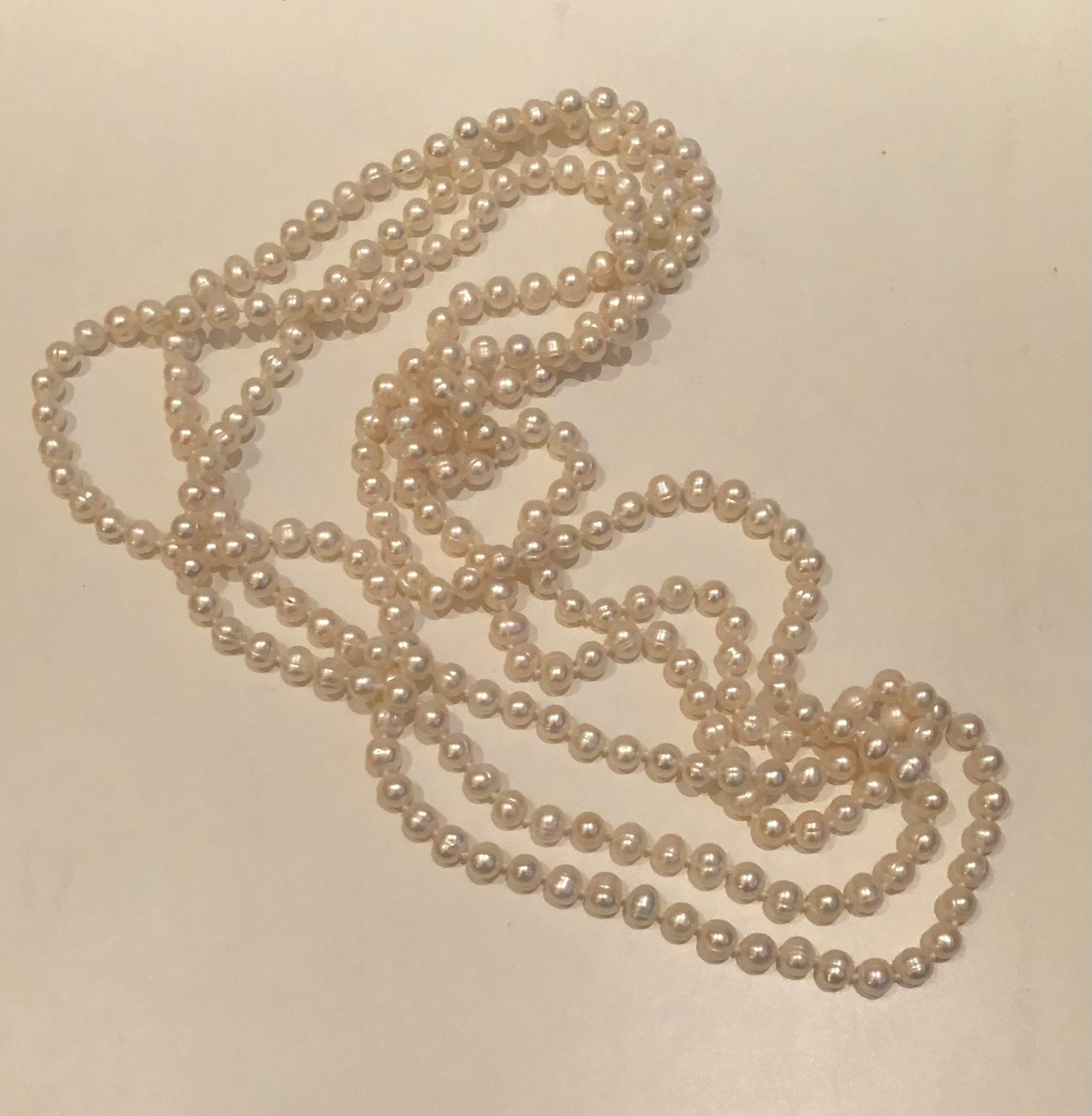 Elegant Super Long Baroque Pearl Necklace Freshwater Pearls Double ...