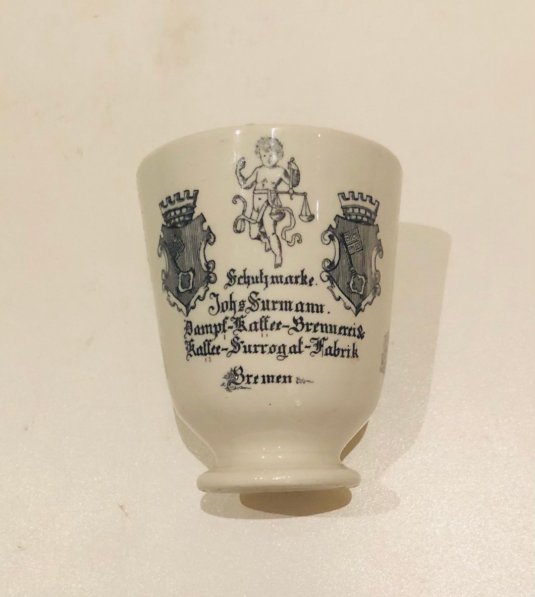 Antique 1890 German Worlds Fair Exhibition Transferware Beaker Bremer ...