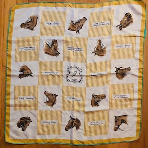 Beautiful Silk Scarf W Derby Horses Equestrian Lovers Special Kentucky ...