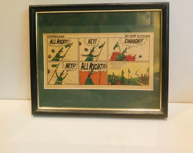 Vintage Framed Overboard Comics by Chip Dunham Pirate Golfers 1993 ...