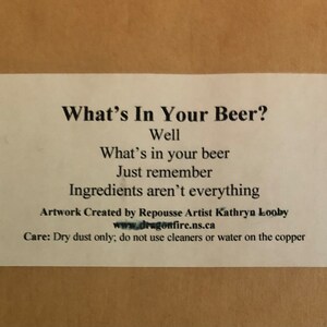 Vintage Repousse Copper Art Sculpture "what's in Your Beer?" Mug ...