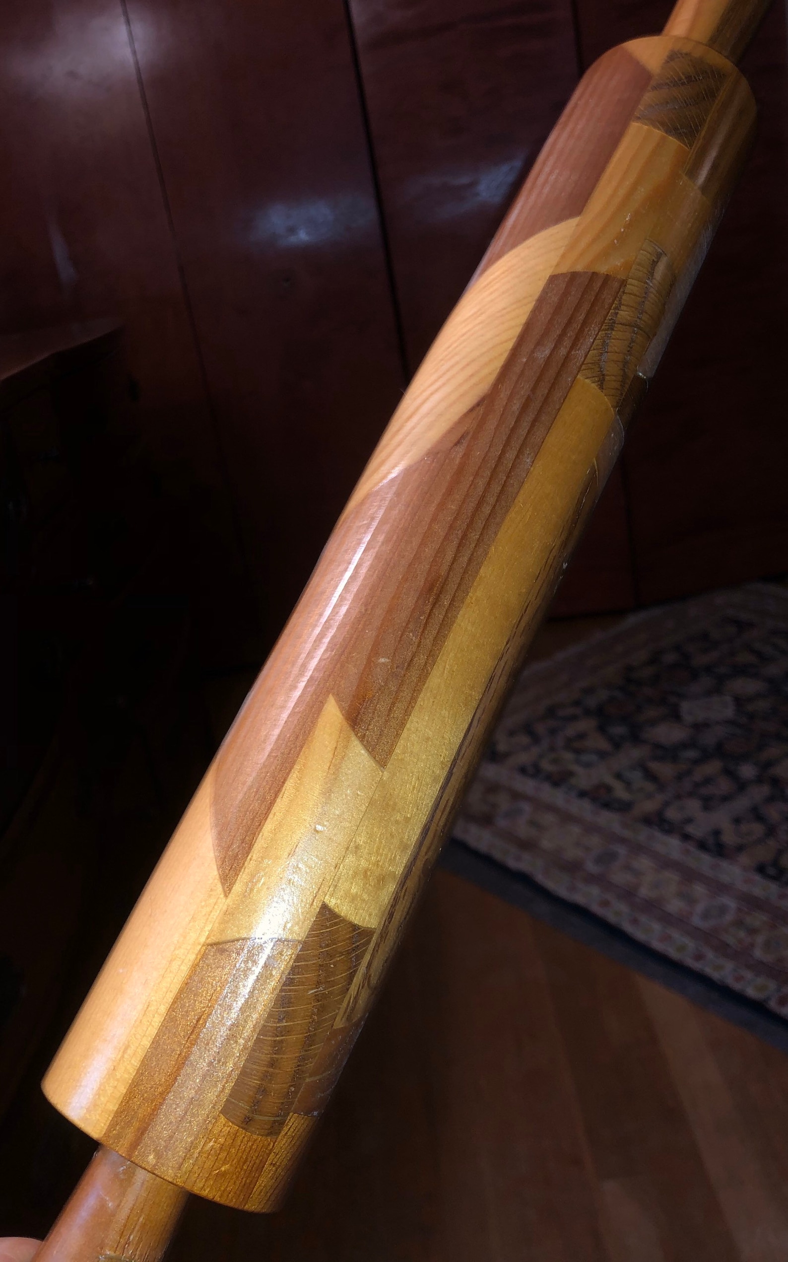 Vintage Wooden Rolling Pin Handmade Wood Inlay Marquetry - Etsy