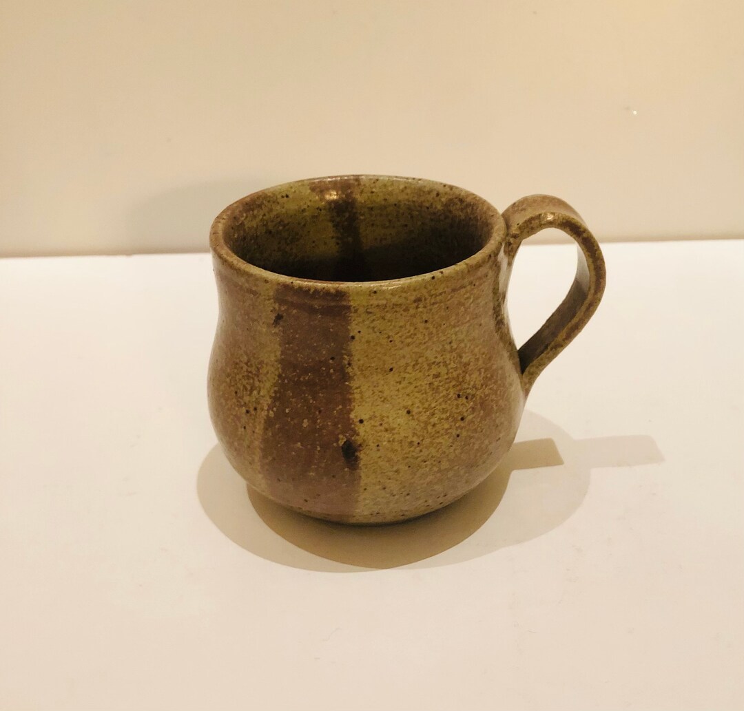Vintage Earthtone Ceramic Mug Polychrome Stoneware Coffee Mug Brown and ...