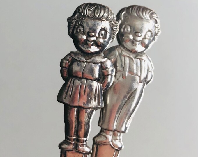 1960s Silver Plate Campbell’s Soup Kids Boy and Girl Character Spoon ...