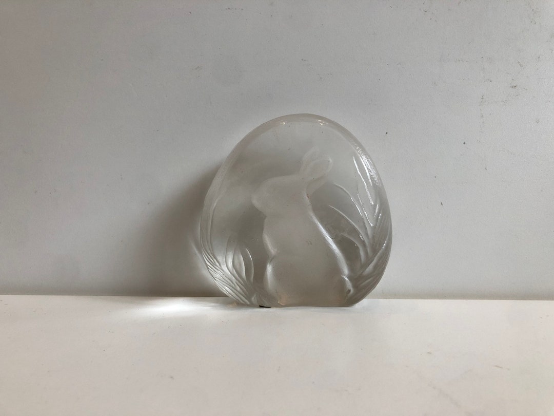 Vintage Yugoslavian Crystal Rabbit Paperweight Elegant W Metallic ...