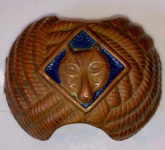 Vintage Wolf Cub Scout Boy Scouts Scarf Slide Clasp Holder Neckerchief ...