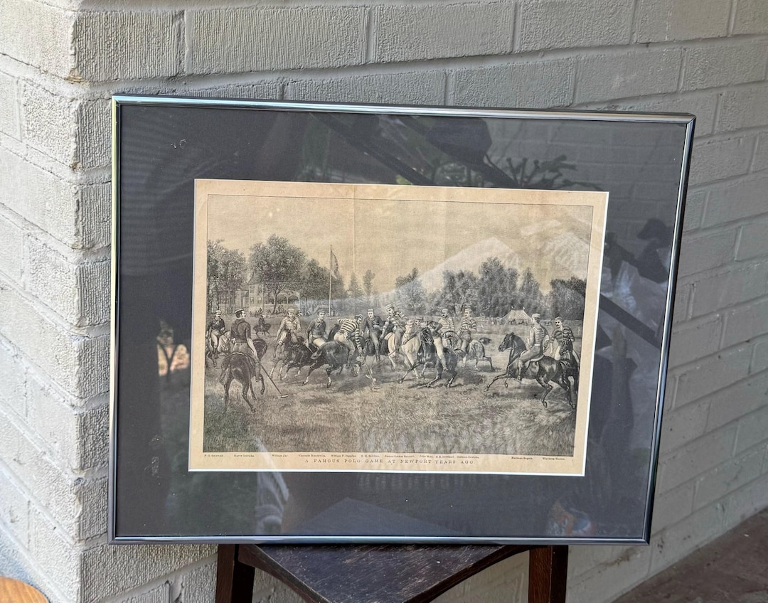 Antique Engraving Print ‘A Famous Polo Game at Newport Years Ago’ NY ...
