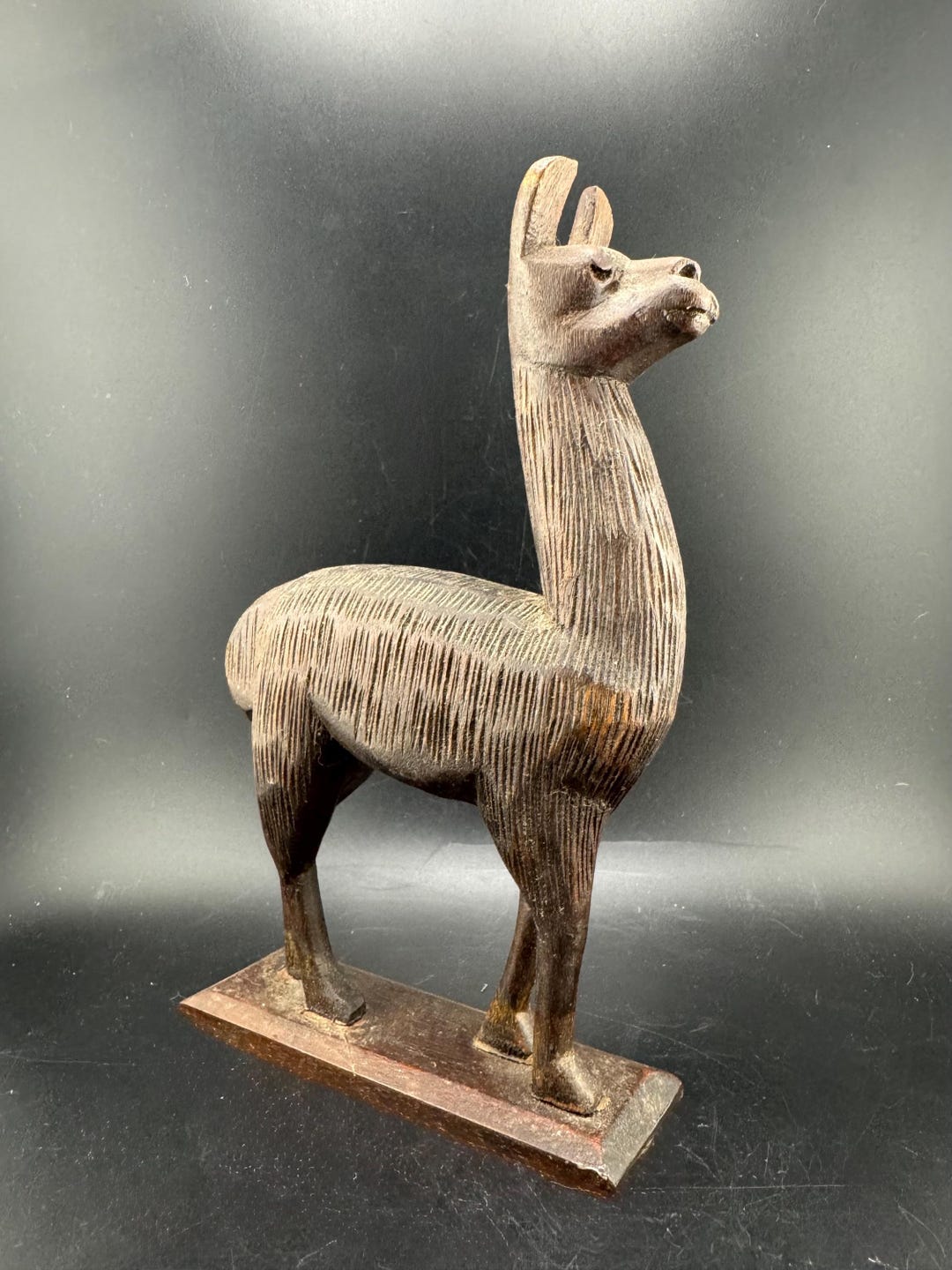 Vintage Carved Wood Peruvian Folk Art Llama Statue - Etsy