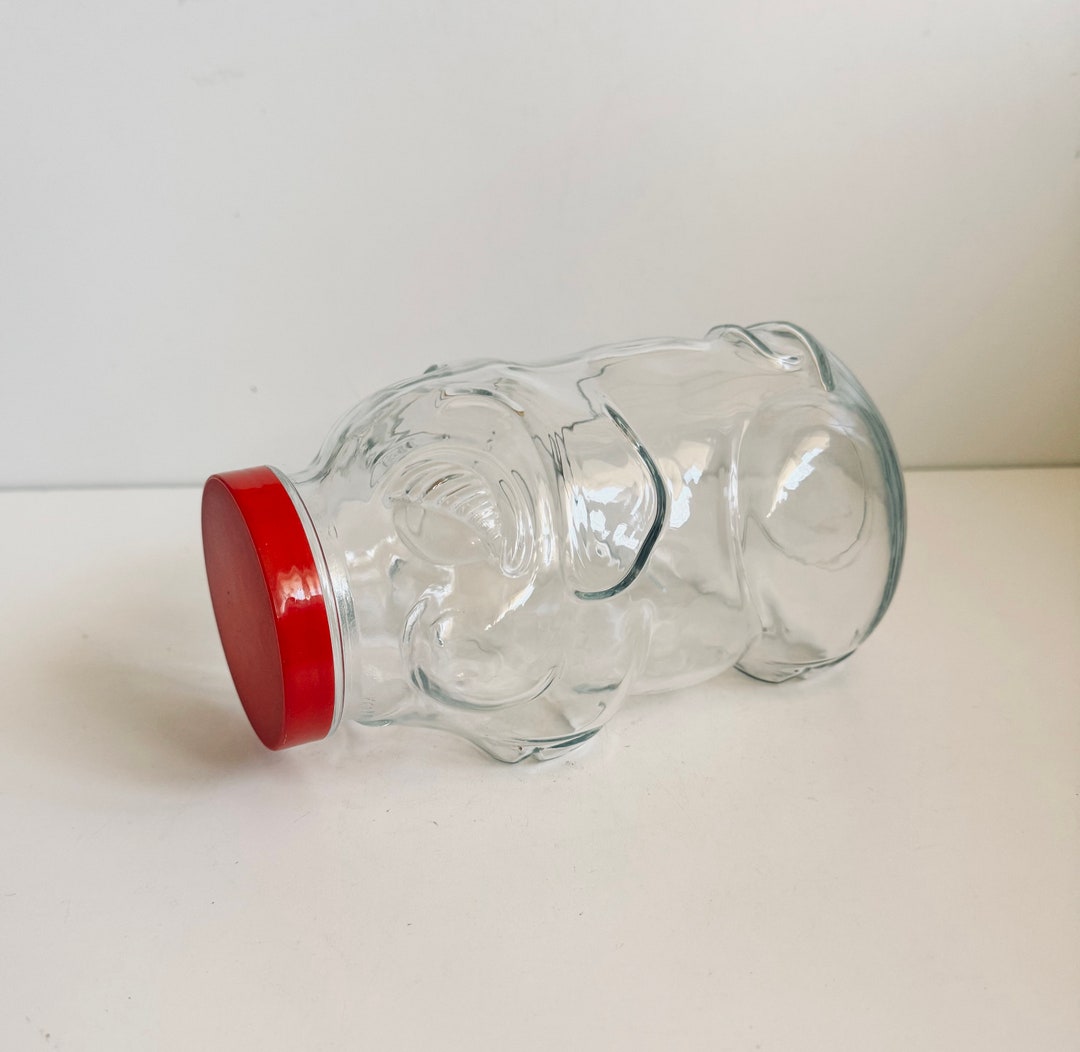 Whimsical Vintage Glass Pig Storage Jar Canister Piggy Bank Container ...
