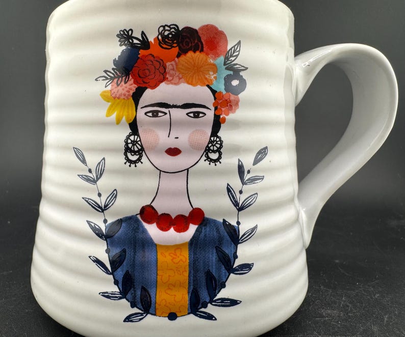 Double Sided Ceramic Frida Kahlo Coffee Mug by Prima Designs EUC Unused ...