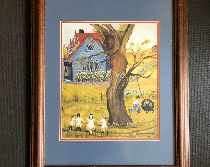 Vtg Framed Alice Moseley Print Signed & Numbered A Moseley Folk Art ...