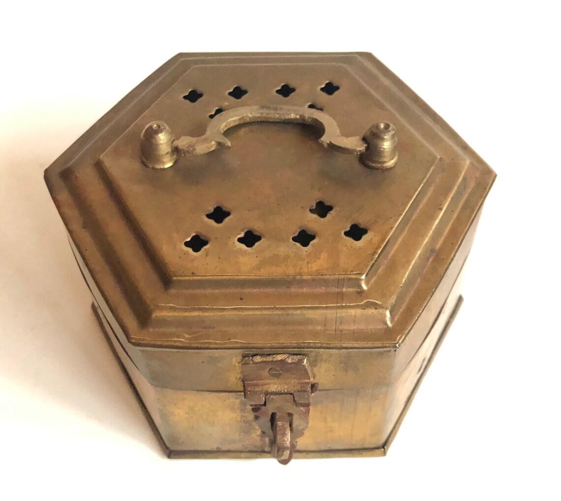 Vintage Brass Cricket Box Made in India Hinged Incense - Etsy