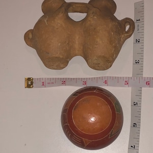 Miniature Red Clay Pots Sgraffito Vessel Nicaraguan Mayan Precolumbian ...