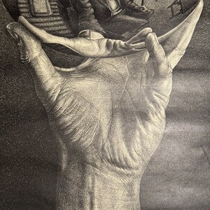 Vintage 1974 Escher Hand With Reflecting Globe Poster Print Optical ...