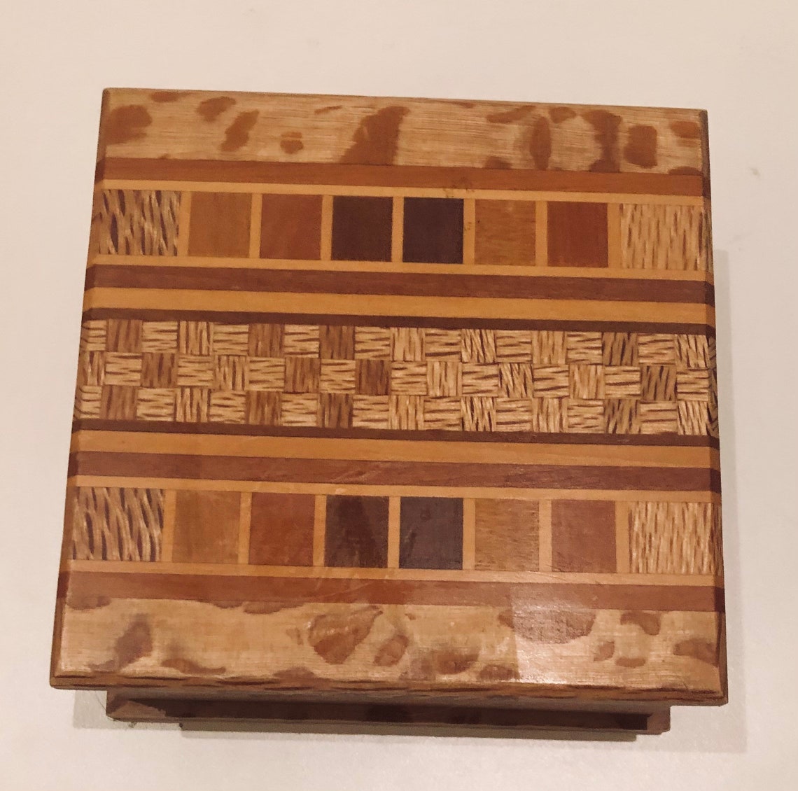 Vintage Sovereign Woodware Marquetry Trinket Box New Zealand - Etsy