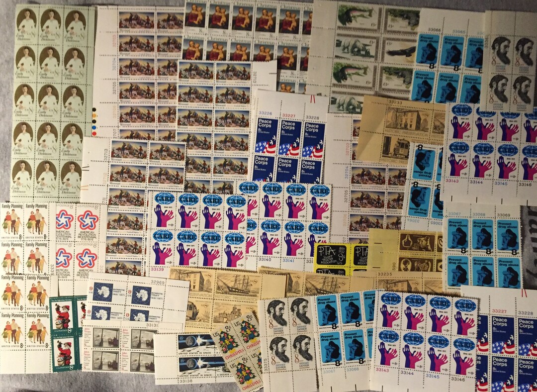 1000 Vintage Stamps USA 60s-70s USA Postage Stamp Collection Mint ...