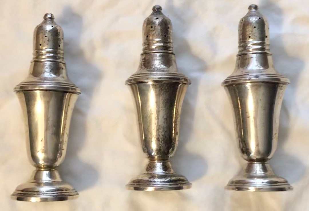 Sterling Shaker Set Antique Sterling Salt & Pepper Garden Silversmiths ...